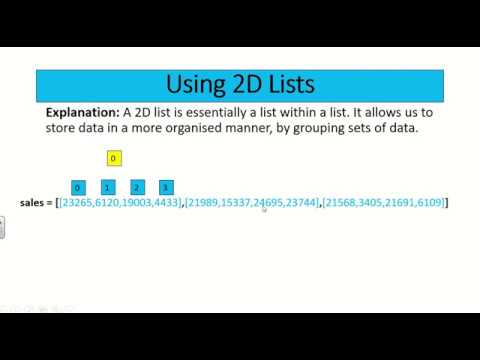 An Introduction to Using 2D Lists - YouTube