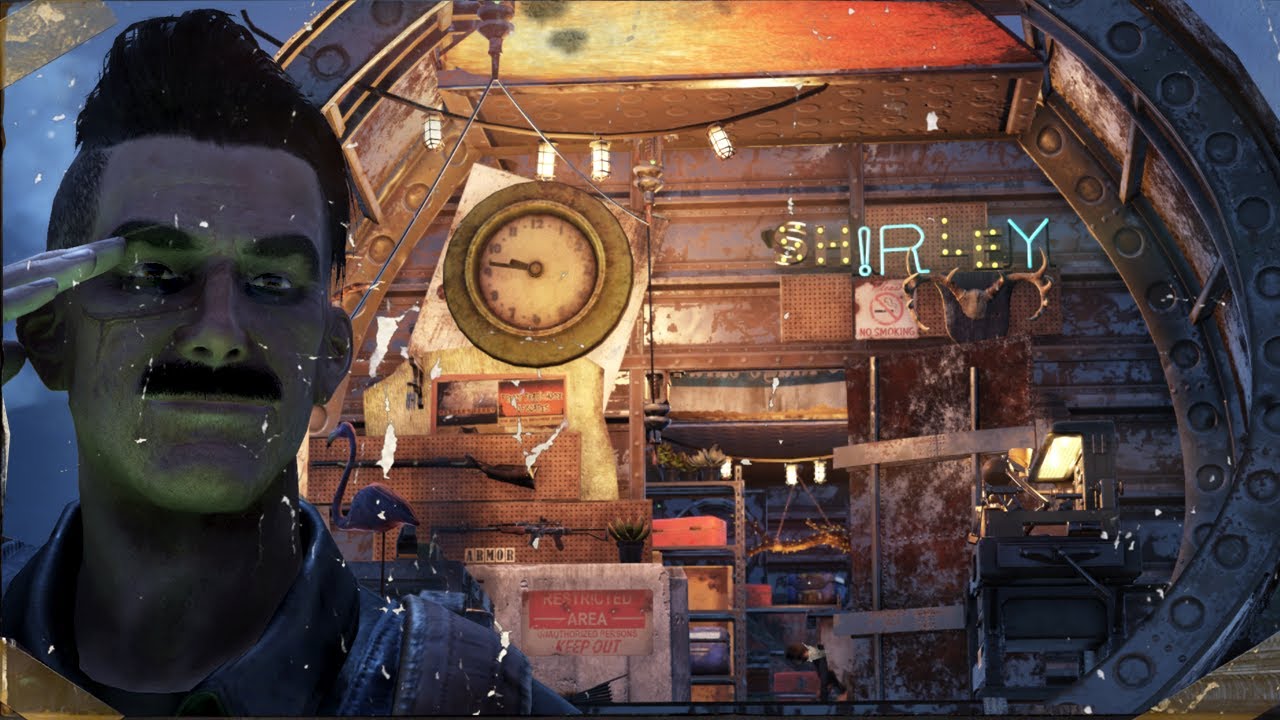 Fallout 76 - Flying Fortress rooftop C.A.M.P. build - YouTube