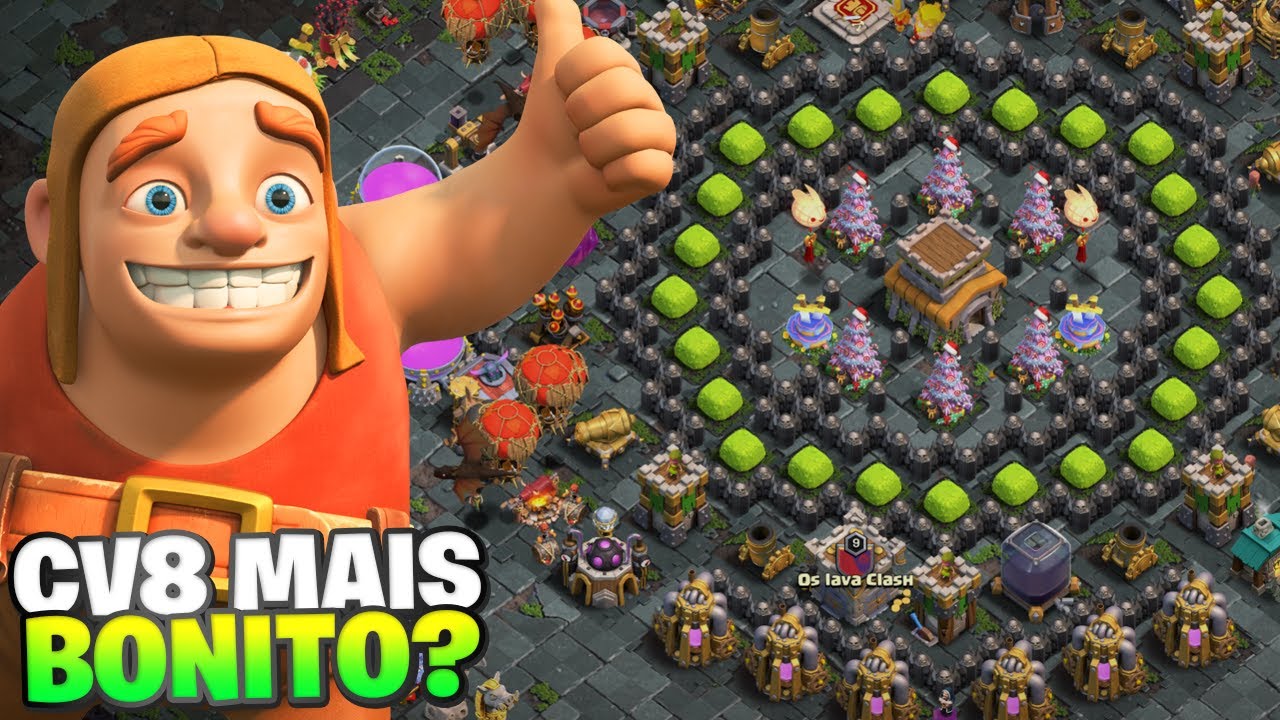 O CV8 MAIS BONITO? TOP 10 VILAS MAIS BONITAS DO CLASH OF CLANS #24 ...