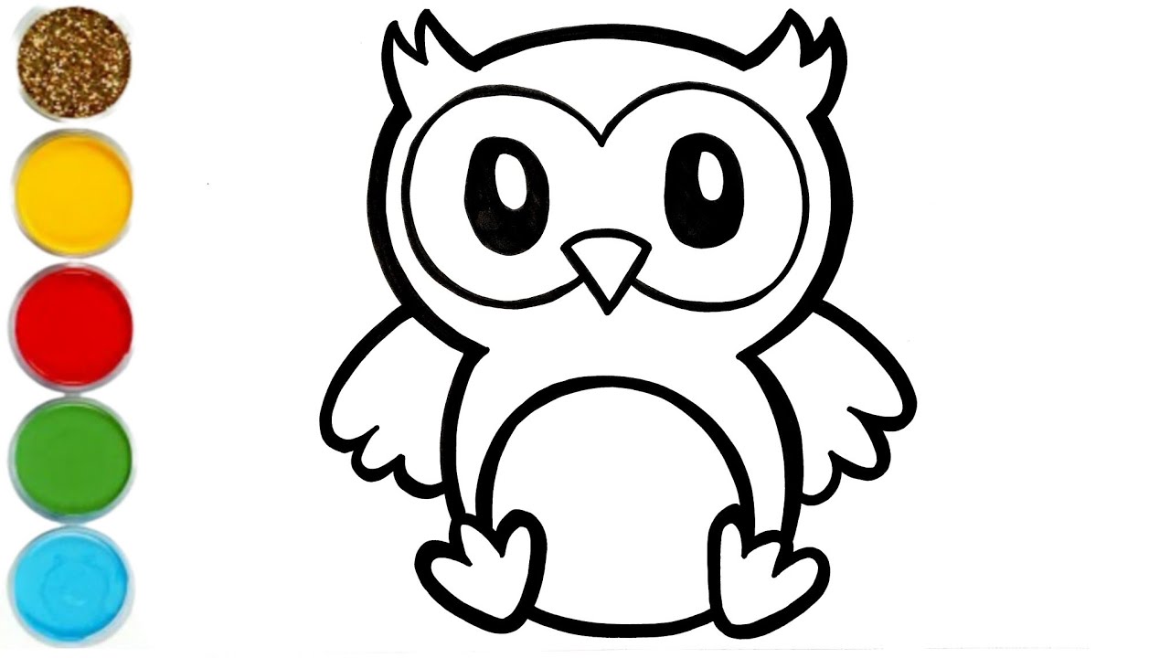 How to Draw Owl for Kids and Toddlers! | Owl Drawing and Colouring for ...