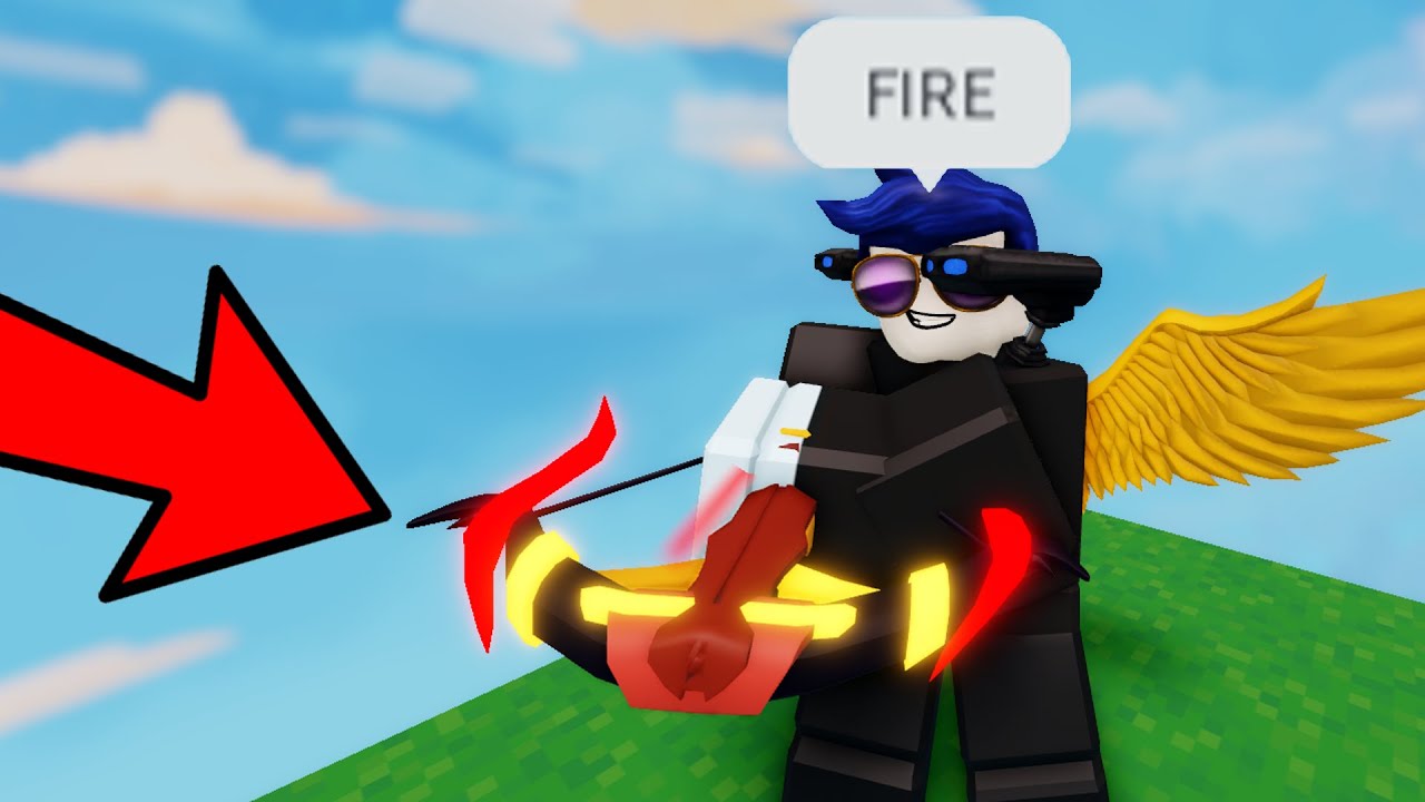 i Used the Flaming Tactical Crossbow in Roblox Bedwars.. because it's ...