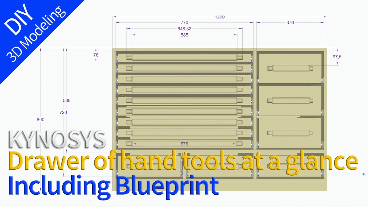 Wide Drawer at a glance / 3D Modeling Blueprint / DIY - YouTube