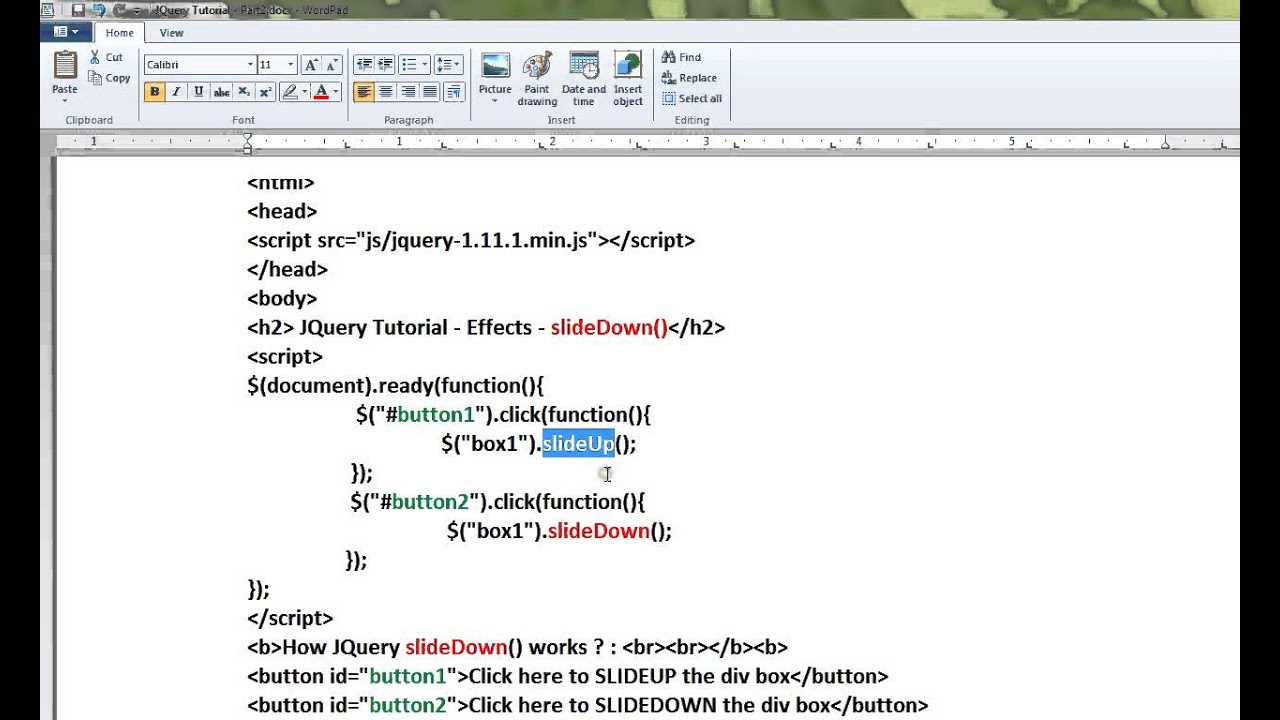 Jquery Effects Slidedown Method Demo Youtube
