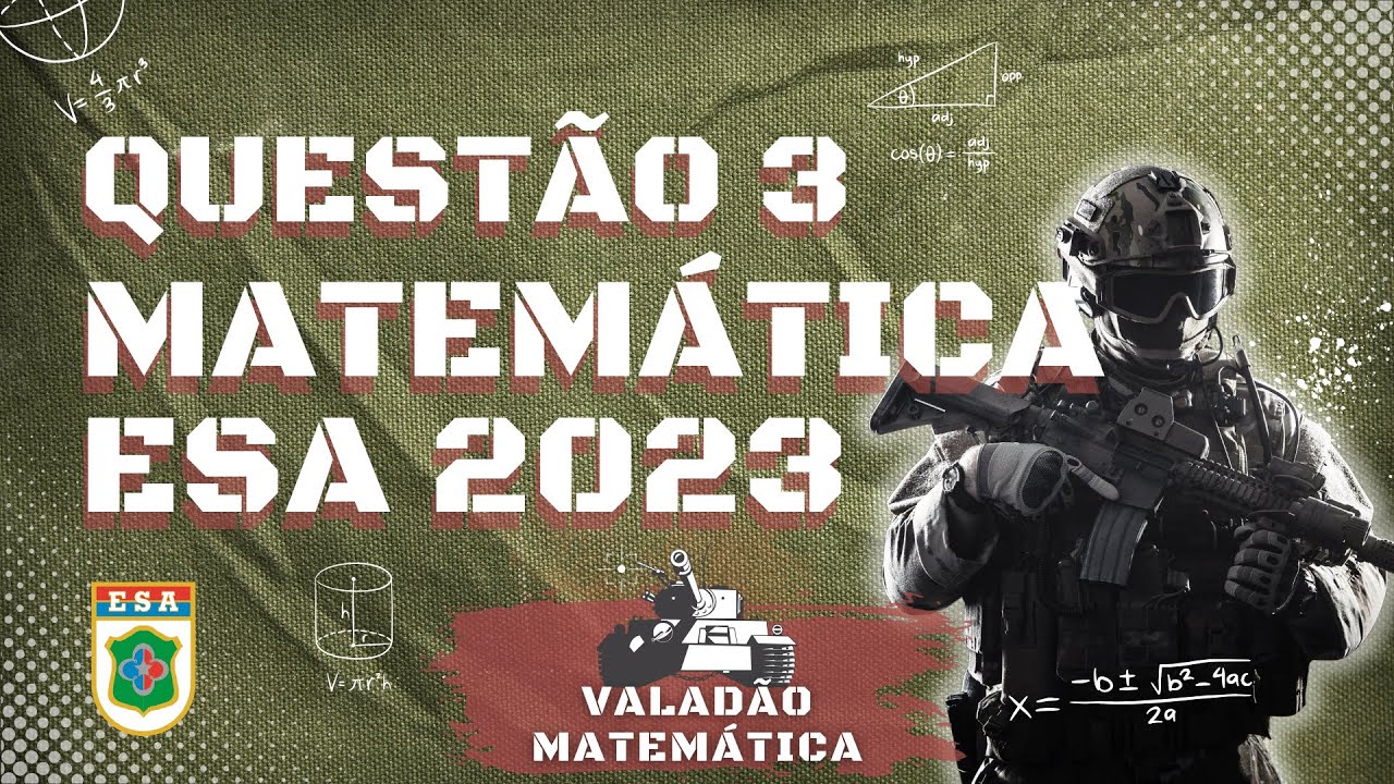 Matemática ESA 2023 - Questão 3 - YouTube