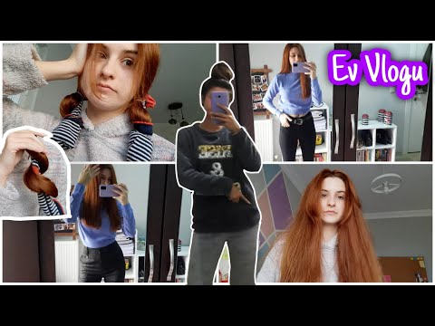 VLOG | Ev vlogu | Çorapla dalgalı saç | Mini alış-veriş |  Benimle bir gün |  Cagi Vlog