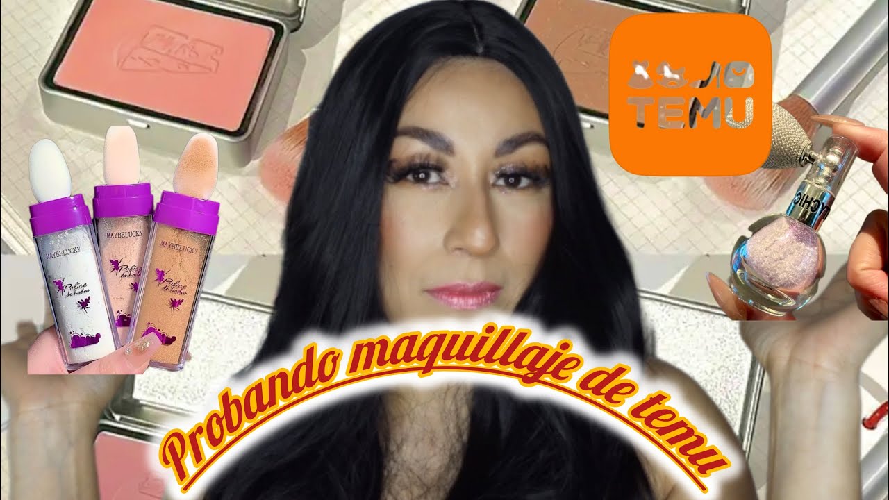 Probando maquillaje de TEMU 😱😱😱 , blush, iluminadores , labiales y ...
