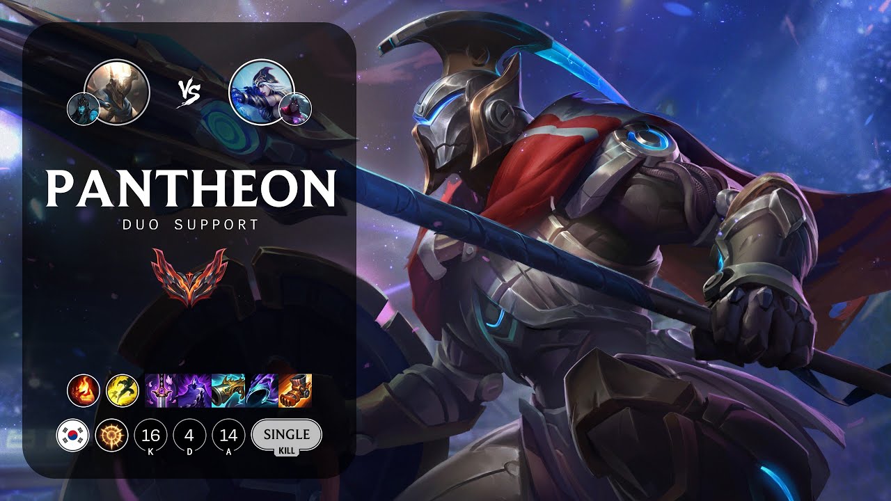 Pantheon Support vs Ashe - KR Grandmaster Patch 14.5 - YouTube