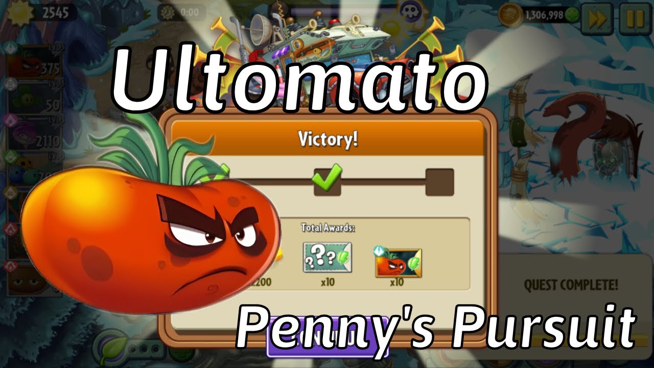 Plants vs Zombies 2 Penny's Pursuit Ultomato Week 158, Day 1-5 Boss ...