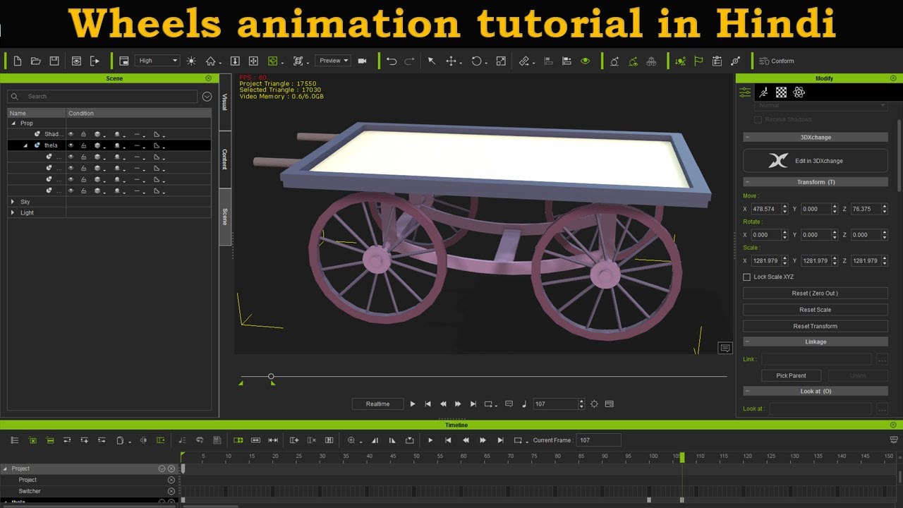 wheels animation tutorial in Hindi | iclone 7 animation tutorial in ...