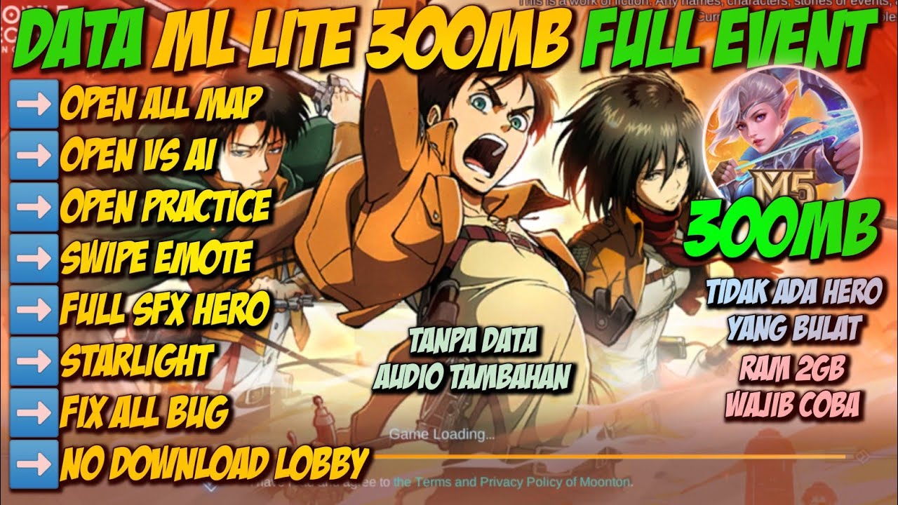 Data ML Lite 300MB Patch AOT Full Event Edisi Lengkap Fix Bug| Mobile ...