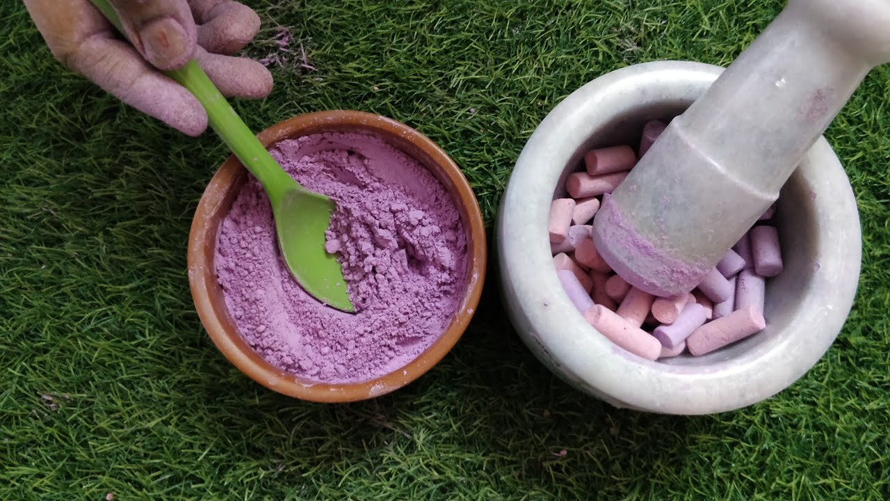 Crushing 2 Colour Chalk together| Crushing Dry Chalk Mixing|Color ...