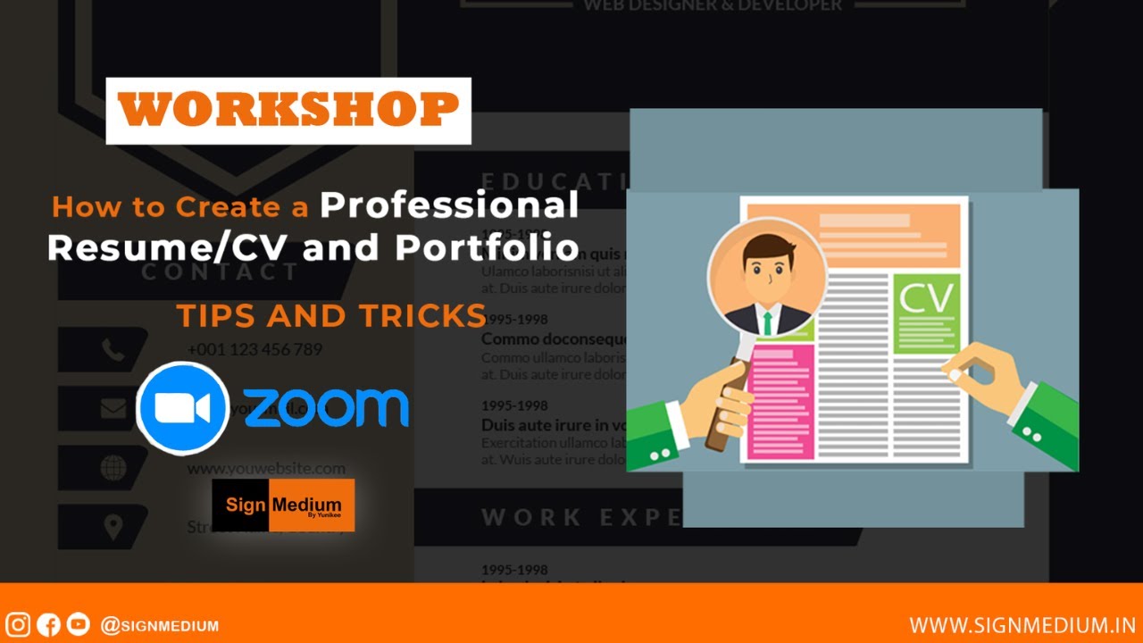 Workshop: How to Create a Professional Resume/CV and Portfolio Tips and ...