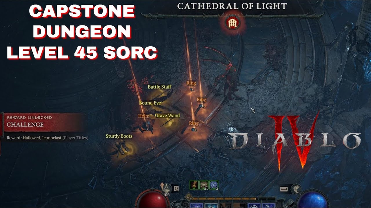 DIABLO 4 - Capstone Dungeon full playthrough - Level 45 Chain Lightning Sorc - ULTRAWIDE 4k ...