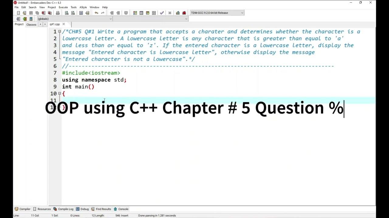 OOP with C++ - Chapter # 5 - Program Exercise - Question # 1 (Solution ...