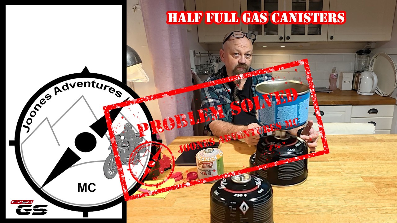 How to refill gas from one gas canister to another, half full camping gas canisters. - YouTube