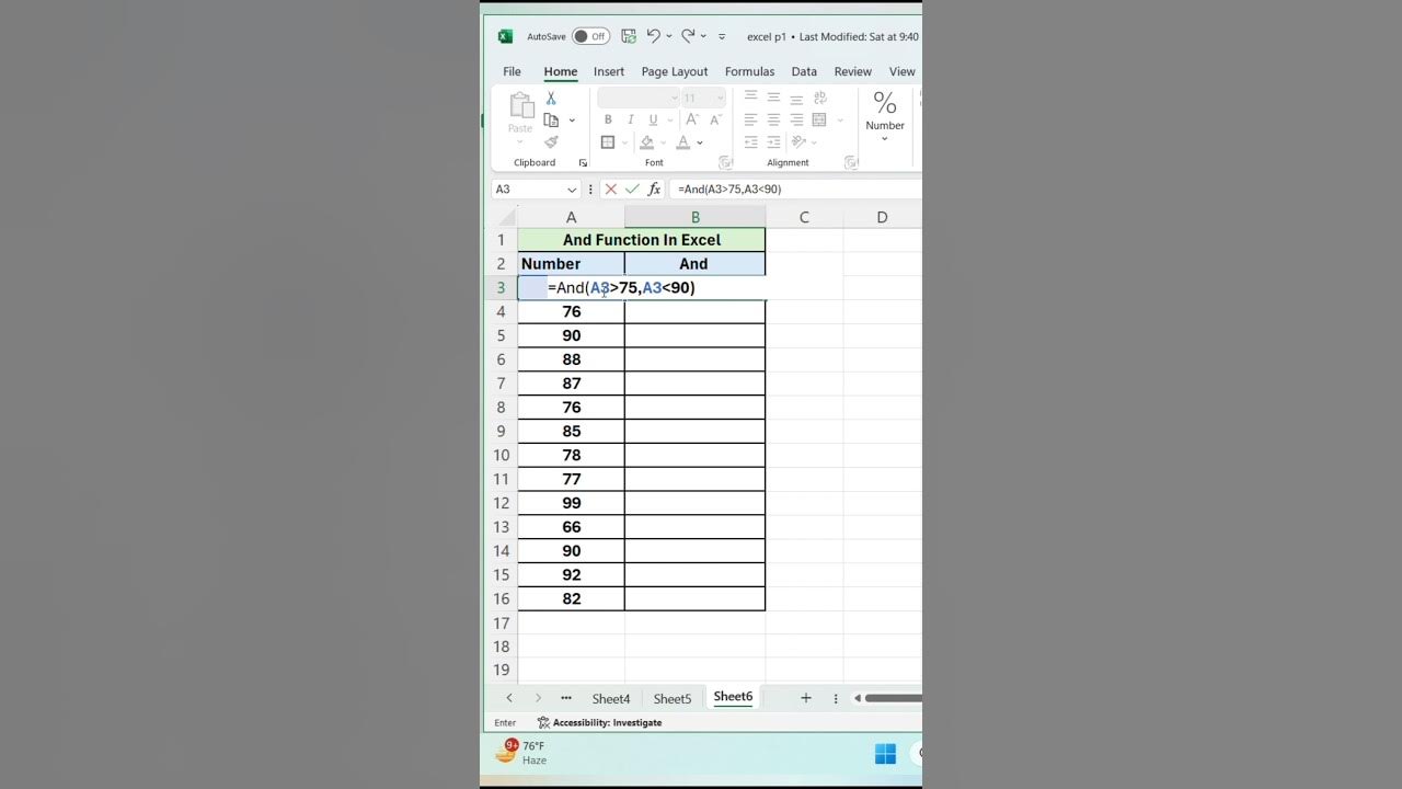 And Function | how to used And Function in Excel |Advanced Excel formula |@codecraft_learnstech ...