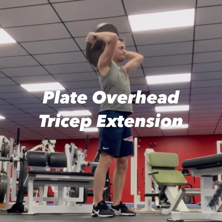 Plate Overhead Tricep Extension #trainlikethepros - YouTube