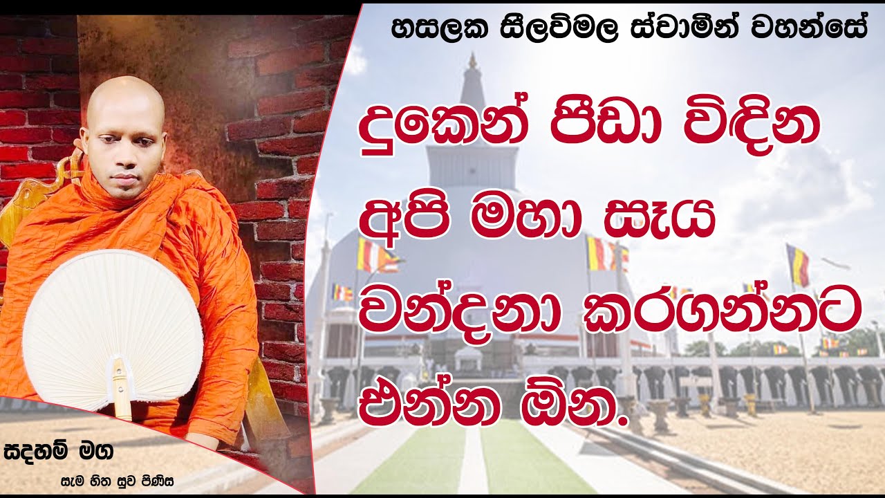 දුකෙන් පීඩාවිඳින අපි මහා සෑය වන්දනා කරගන්නට එන්න ඕන.1521Ven Hasalaka ...
