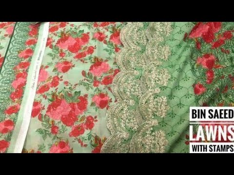 Bin Saeed Unstitched Collection* Embroidered Lawn - YouTube