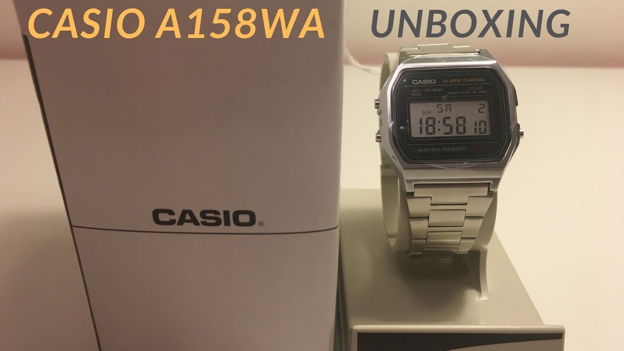 Casio A158WA-1DF Unboxing - YouTube