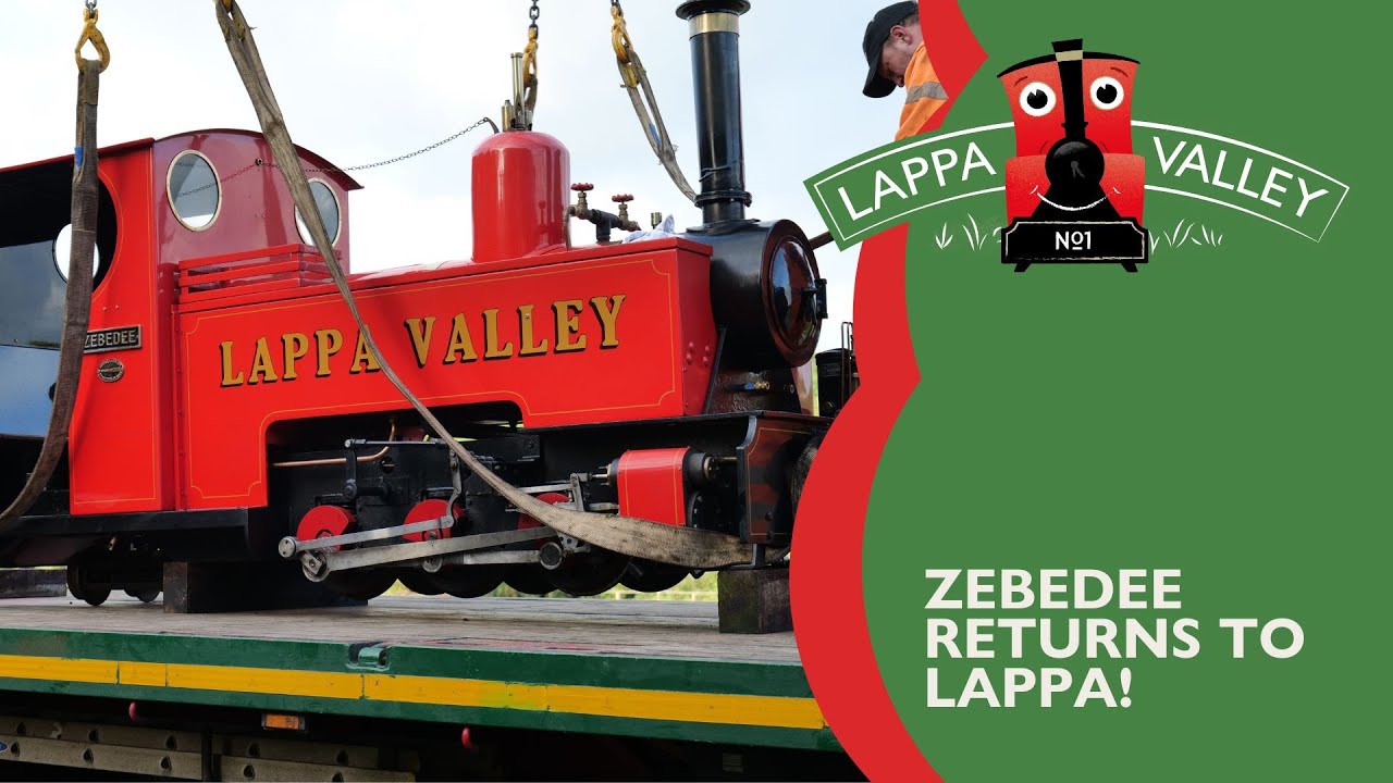 Zebedee our flagship steam locomotive is unloaded after her trip away ...