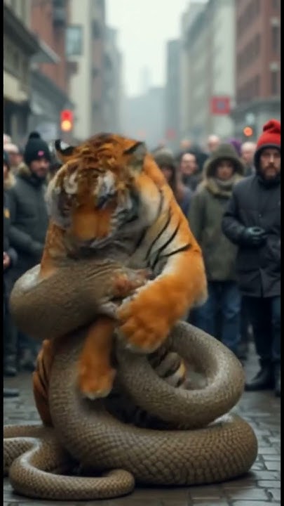 Tiger vs Giant Python: Epic Battle Caught on Camera #animal # ...