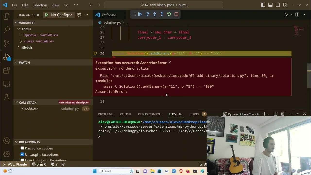 💻solving All Leetcode Problems With Python 🐍 67 Add Binary Youtube