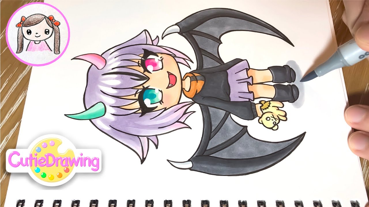 Practicing drawing with Copic 5: Gachalife character: Bat Girl for ...