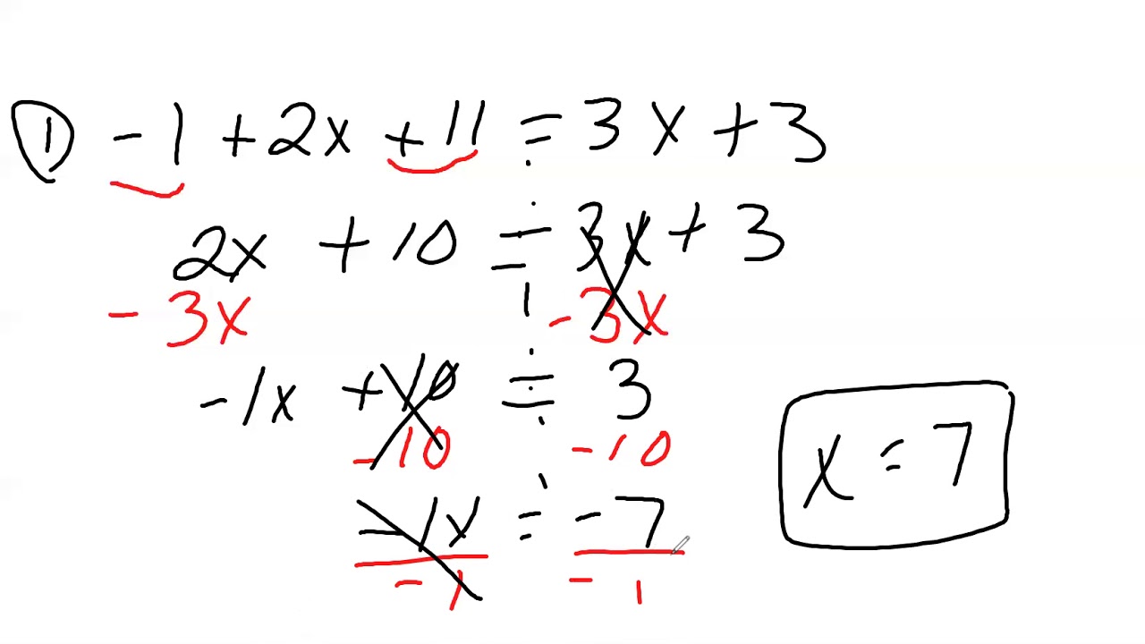 Equations 6-4 Solving multi step equations examples - YouTube