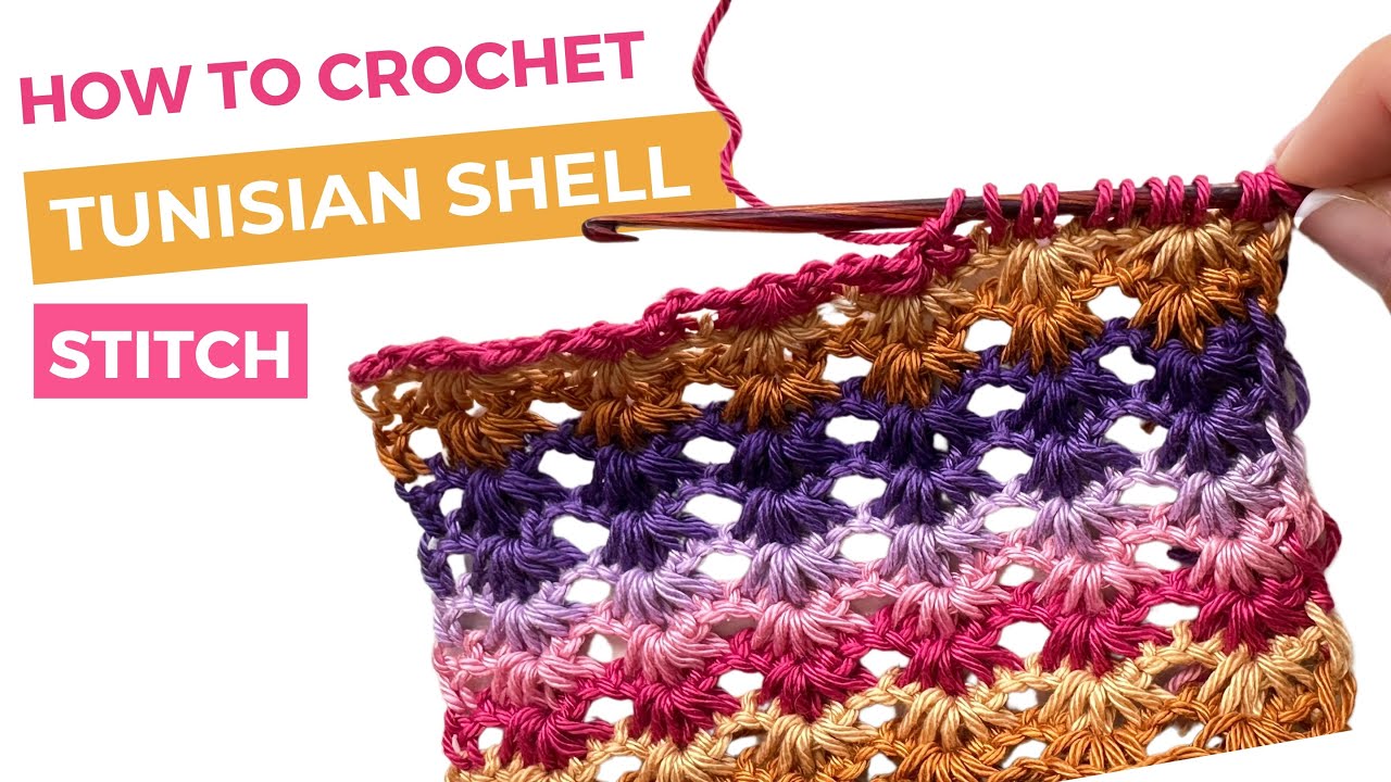 OMG! How to crochet Tunisian shell stitch! - YouTube