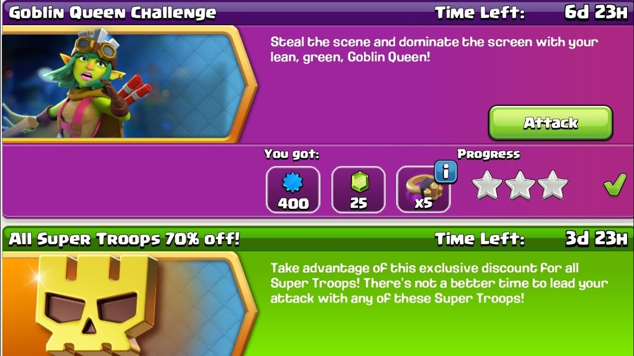 How to Complete Goblin Queen Challenge Event in Clash of Clans - YouTube