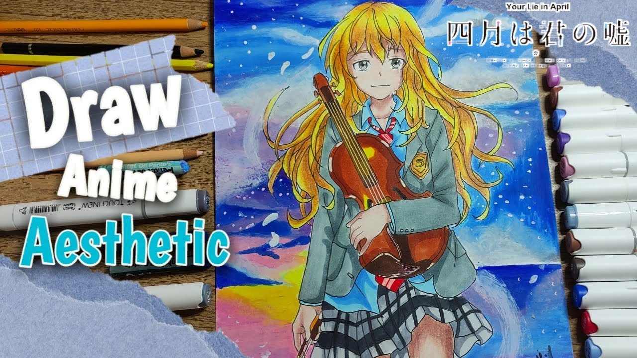Drawing Anime - Kaori Miyazono (Your Lie in April) | Drawing - Kaori ...