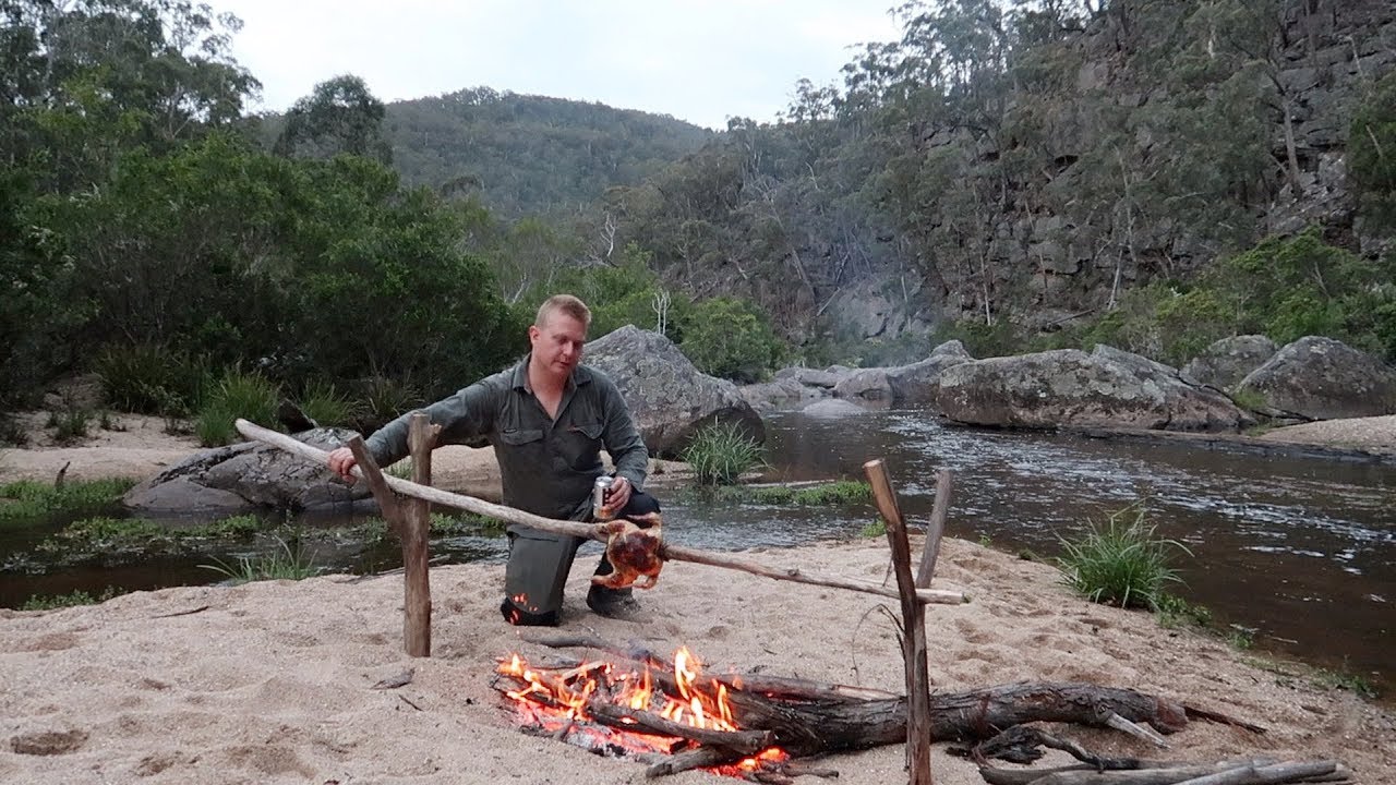 Solo overnight bushcraft camping trip to a wild Australian river - YouTube