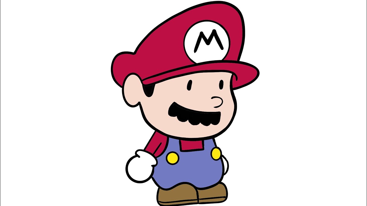 How to Draw SIMPLE MARIO BROSS WITH COLOURING - YouTube