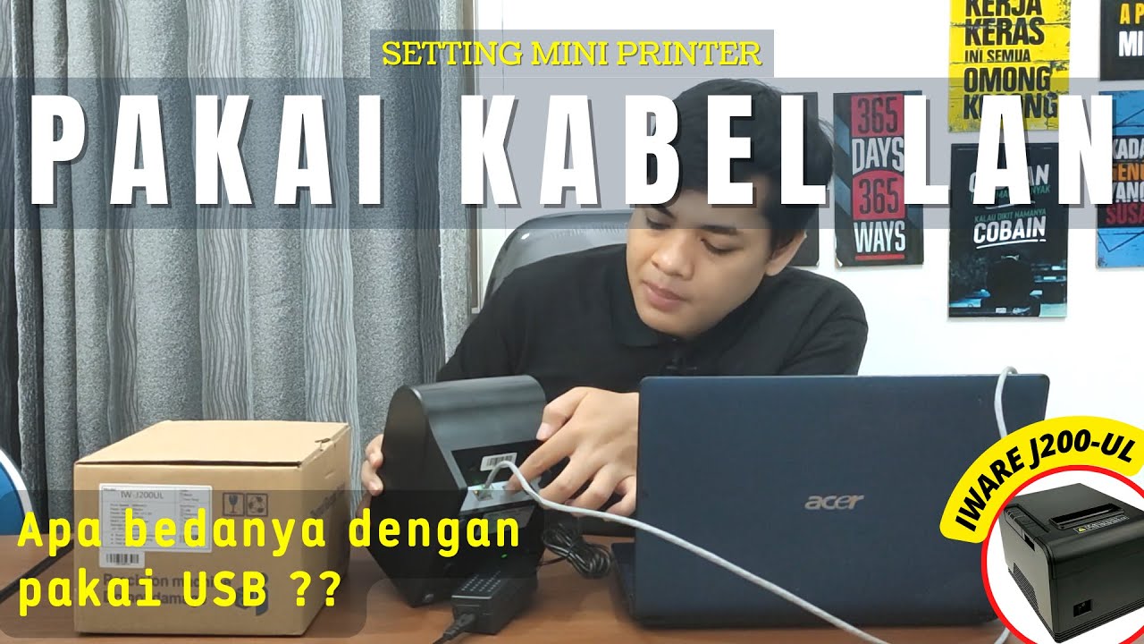 CARA SETTING MINI PRINTER PAKAI KABEL LAN, UNTUK APA?? #settingprinter #miniprinter #alatkasir ...