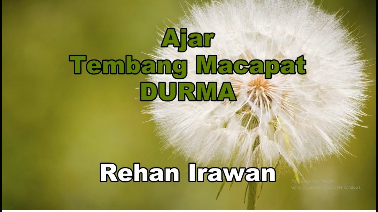 Ajar Tembang Macapat Durma - YouTube