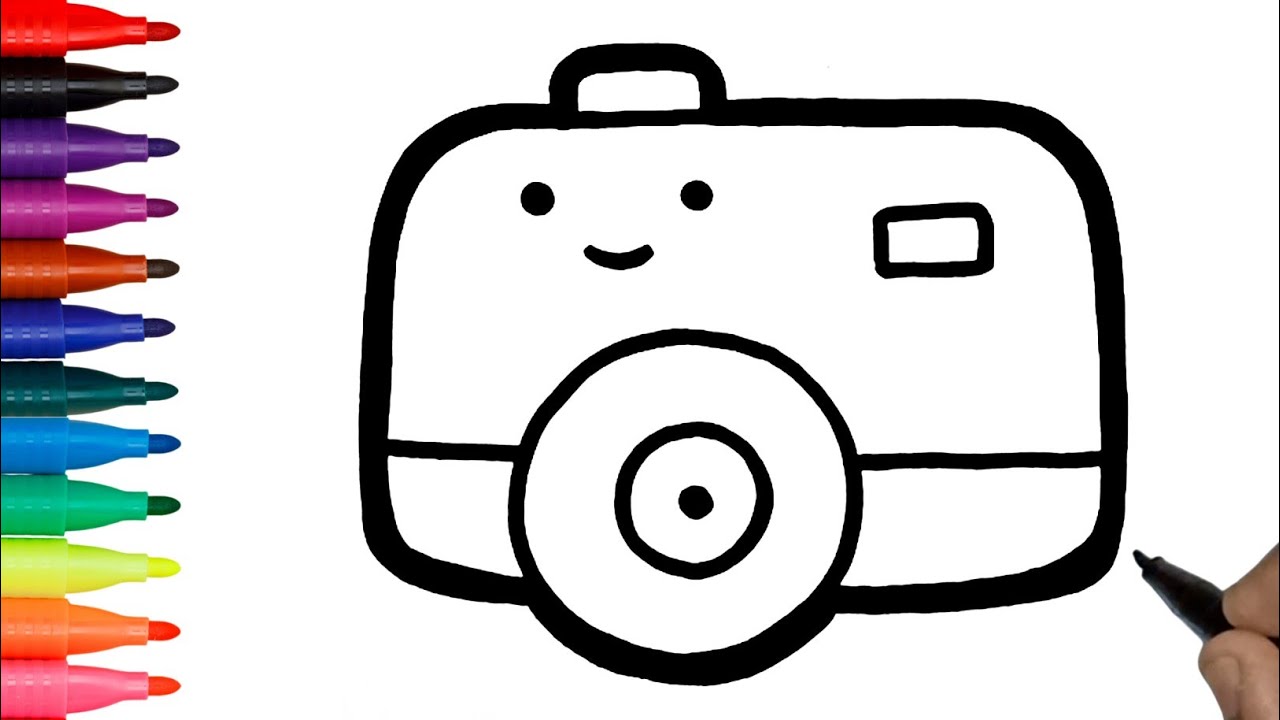 How to Draw a Camera - Drawing and Coloring for Kids, Toddlers | Ashay ...