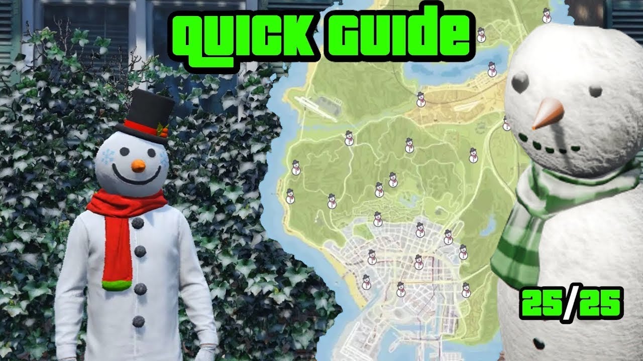 All 25 Snowman Locations! How to Unlock SNOWMAN OUTFIT - GTA Online ...