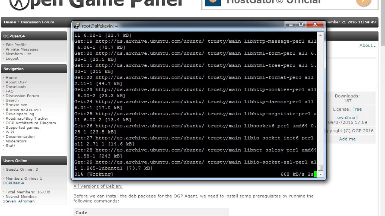 OpenGamePanel Installation Tutorial [11/21/16] [UBUNTU] - YouTube