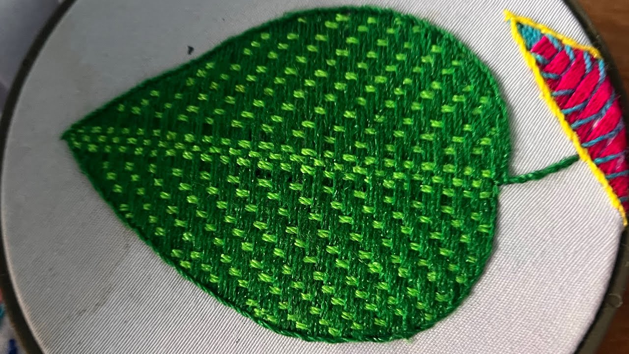 CÓMO BORDAR UNA HOJA 🍃 Puntada para una hoja 🍃 @Bordadosboni - YouTube