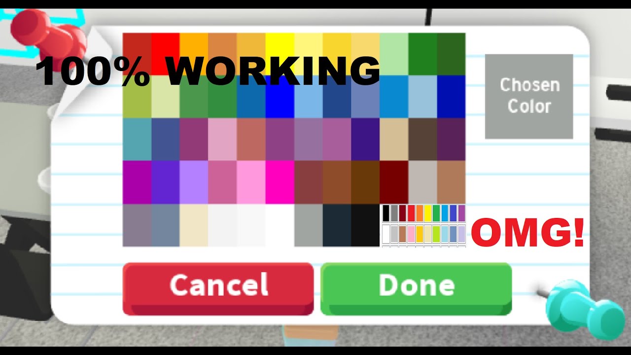 HOW TO ADD MORE COLORS TO THE COLOR MENU OF ADOPT ME *100% WORKING ...