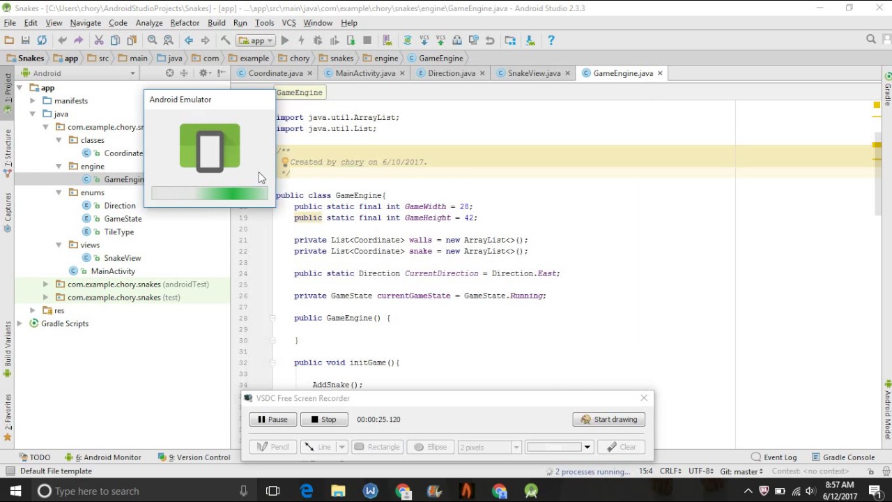 Snakes Android App Demo [Period 1 - Final project] - YouTube