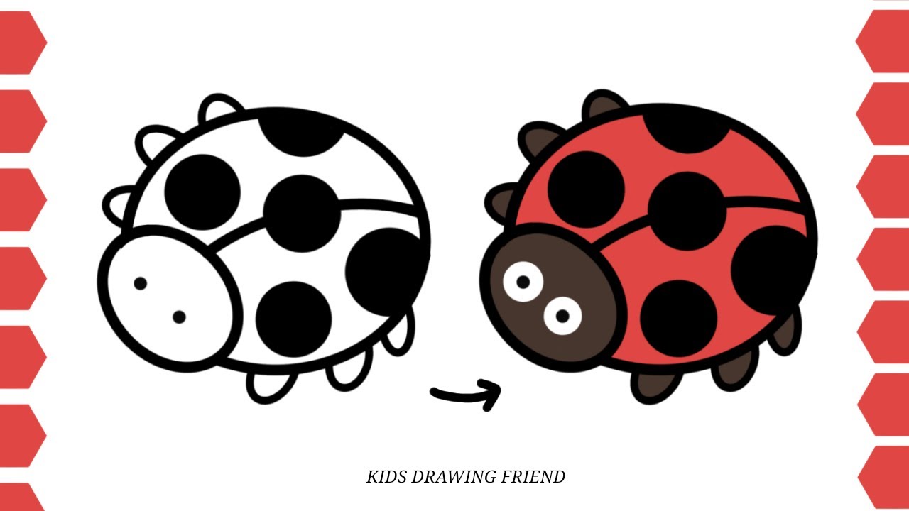 How to Draw Easy Cute Ladybug Step by Step Drawing and Coloring for ...