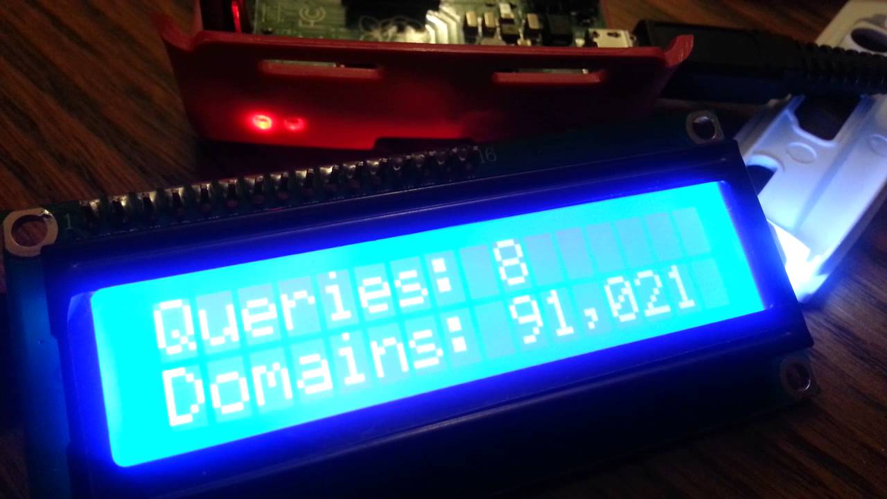 Pihole 16x2 lcd python api - YouTube