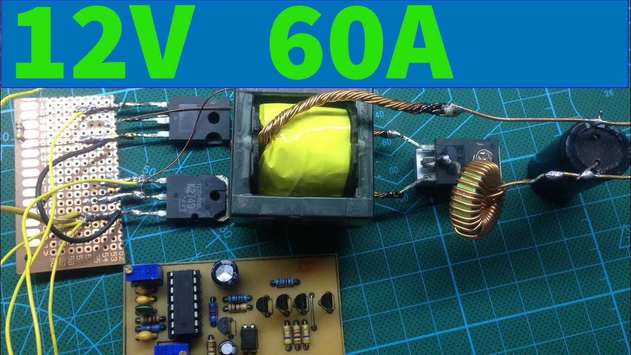 12V 60A from 220VAC SMPS High Current for motor - YouTube