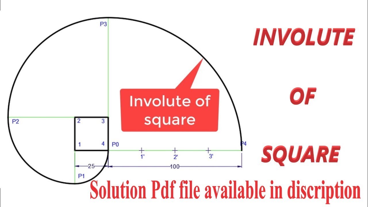 Involute of Square | Engineering Curves | Engineering Drawing - YouTube