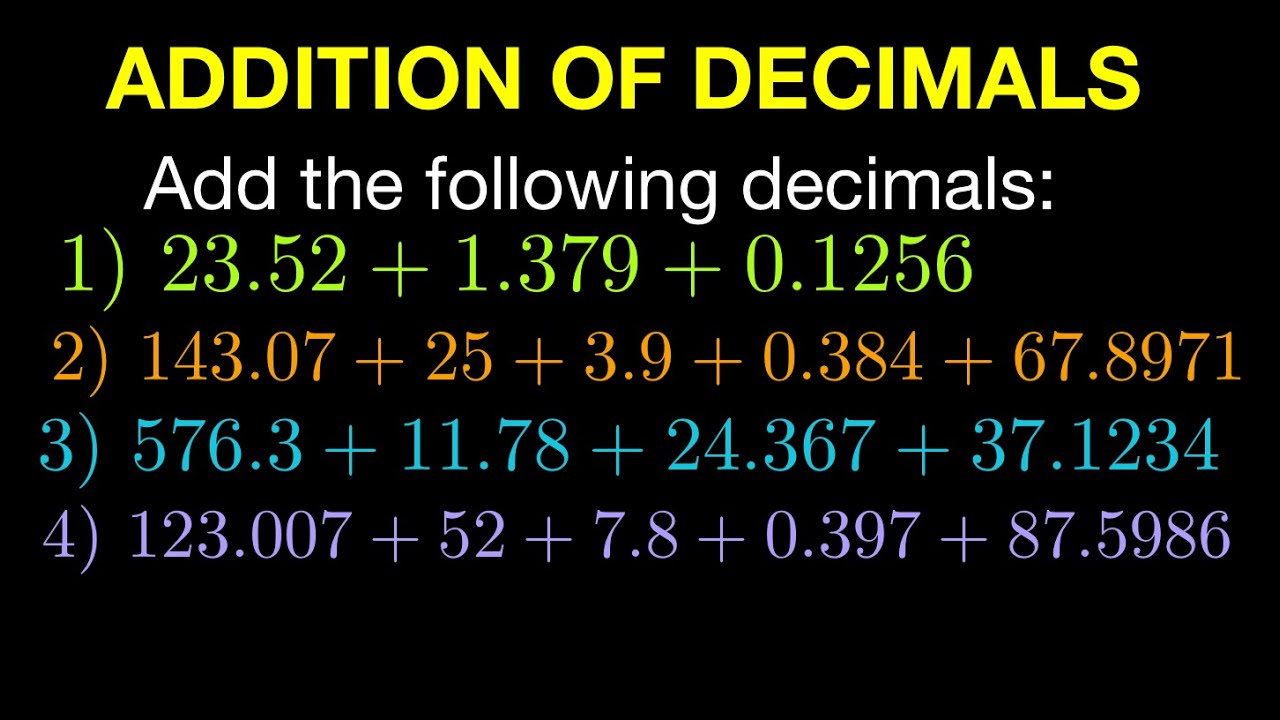 Addition of Decimals (Tagalog/Filipino Math) - YouTube
