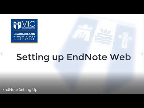 EndNote Web: Setting Up - YouTube