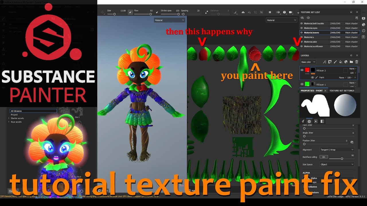 tutorial texture paint fix substance painter - YouTube