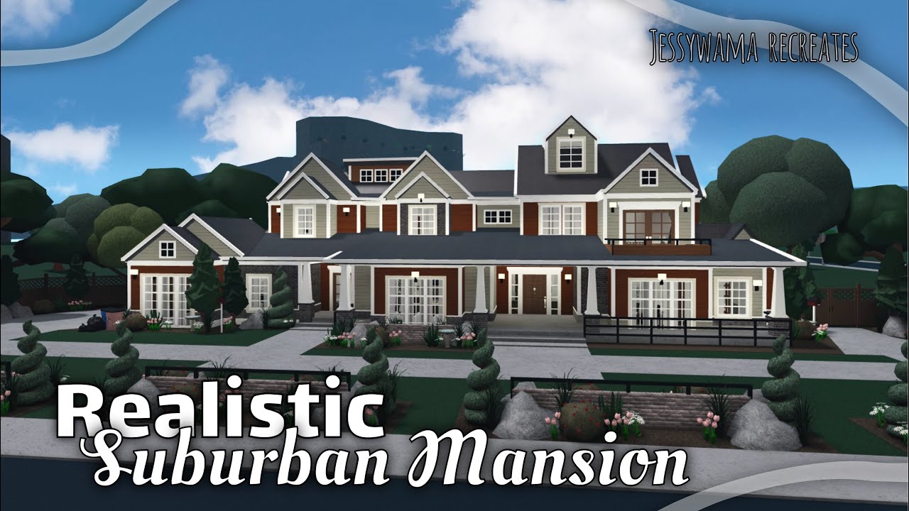 Roblox-Bloxburg // Realistic Suburban Mansion (413k) tour + speedbuild ...